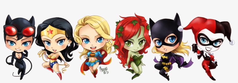 Chibi Dc Girls By Meago-d6lxckh - Poison Ivy Cute Cartoon PNG Image ...