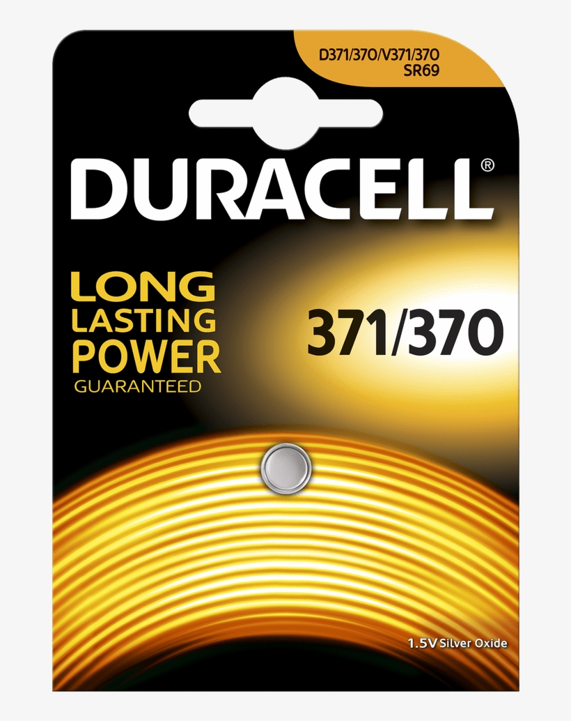 Silver Oxide Button 371/370 Batteries - Duracell 2450 PNG Image ...