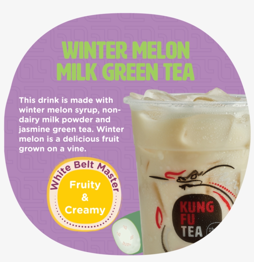 Winter Melon Green Milk Tea Back - Lung Fu Tea Winter Melon PNG Image ...