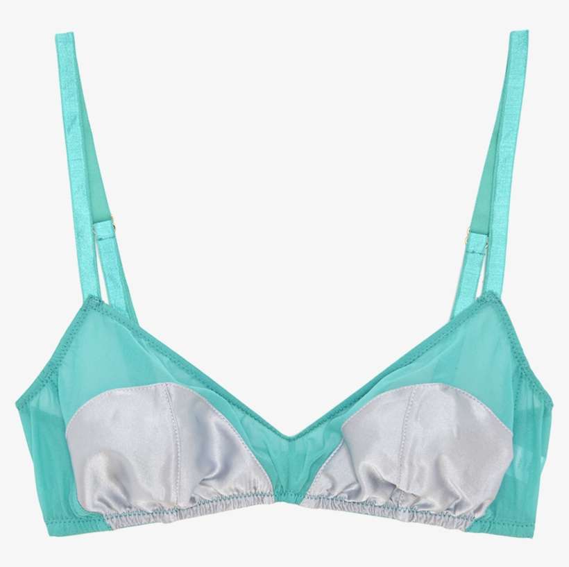 Beatrice Bralette Mint/platinum - Plus Size White Cotton Rich Nonwired ...