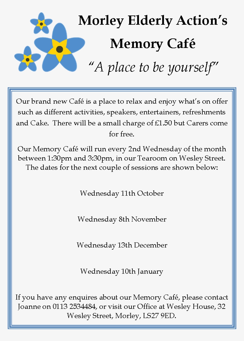 Download Memory Cafe Promotion - Dementia | Transparent PNG Download ...