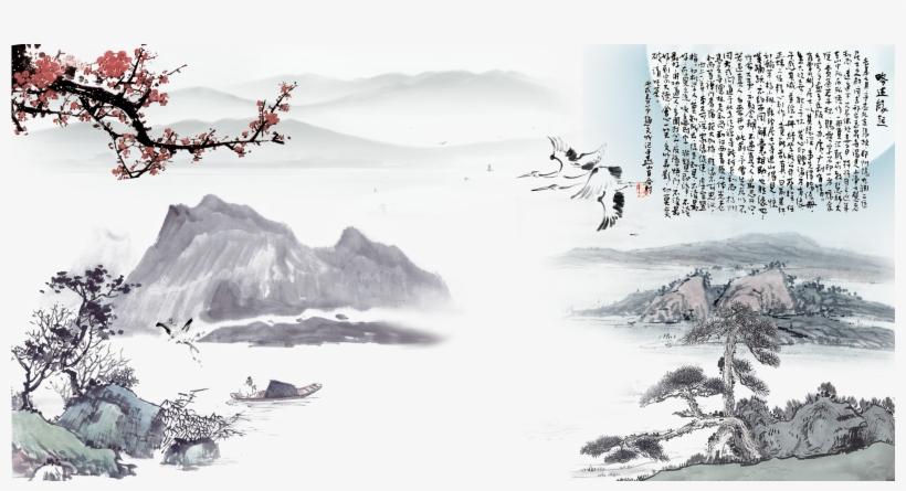 Drawing Chinese Ink Clip Art Freeuse Library - Chinese Ink Wash ...