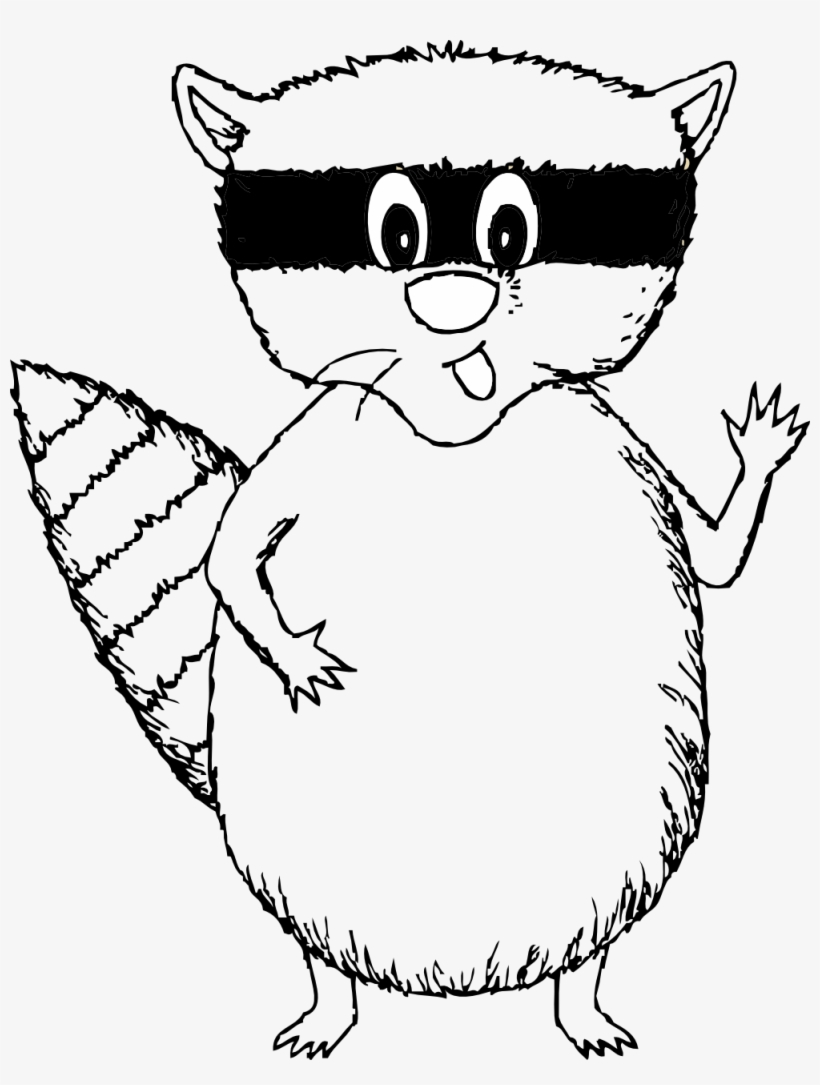 Raccoon Clipart Black And White