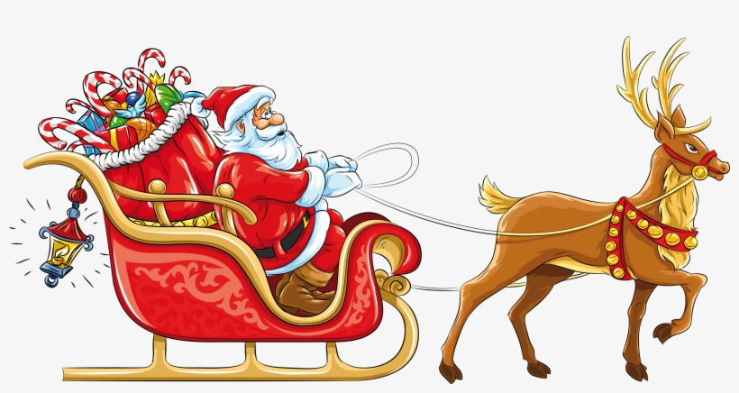 Graphic Freeuse Stock Sleigh Images Free Download - Santa Claus With ...
