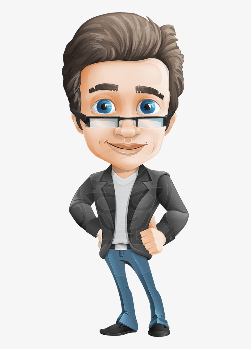 Download Png Smart Vector Character With Glasses Comes Ai - Smart Man ...