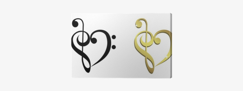 Download Heart Formed Of Treble Clef And Bass Clef Canvas Print - Music ...