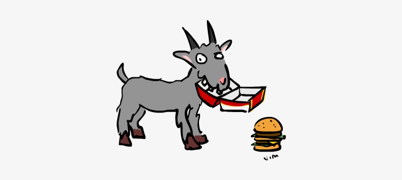 Download Goat Eating Garbage Cartoon | Transparent PNG Download | SeekPNG