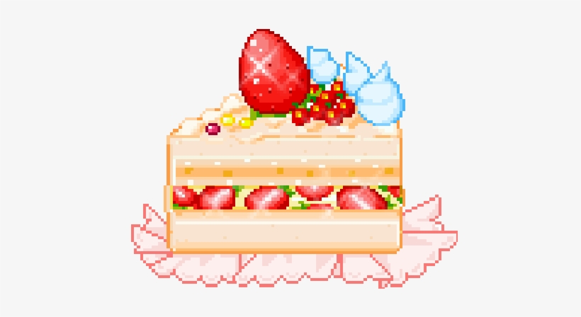 95 Images About Pixels On We Heart It - Strawberry Shortcake Cake Pixel ...