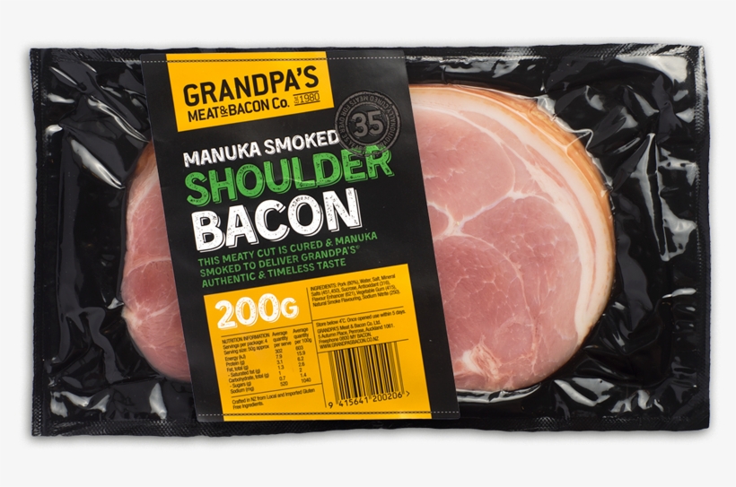 Shoulder Bacon 200g, 800g - Source And Supply Ham On The Bone Nz PNG ...