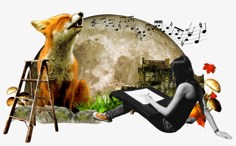 Rustic Moon Collage - Illustration PNG Image | Transparent PNG Free ...