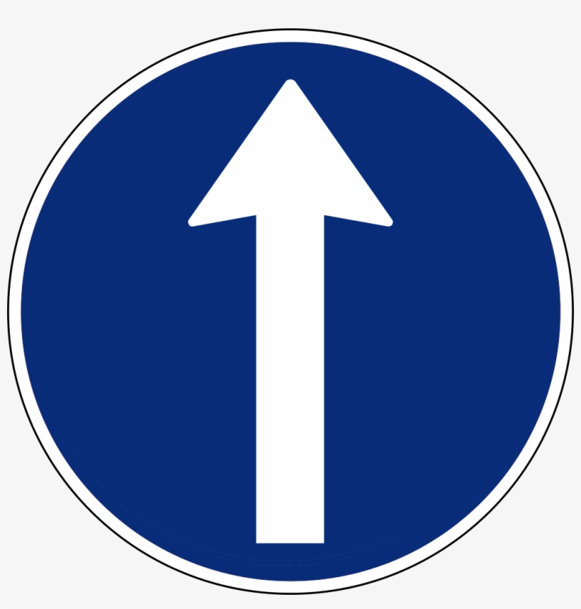 Straight One Way Pw03 R2 10 - Go Straight Sign Png PNG Image ...