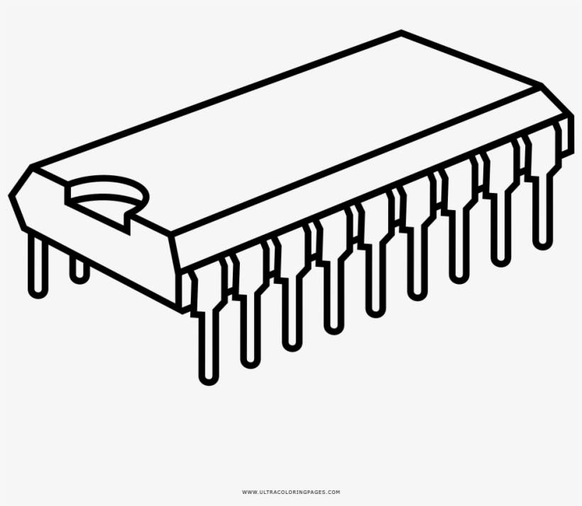 Computer Chip Coloring Page - Integrated Circuit PNG Image ...
