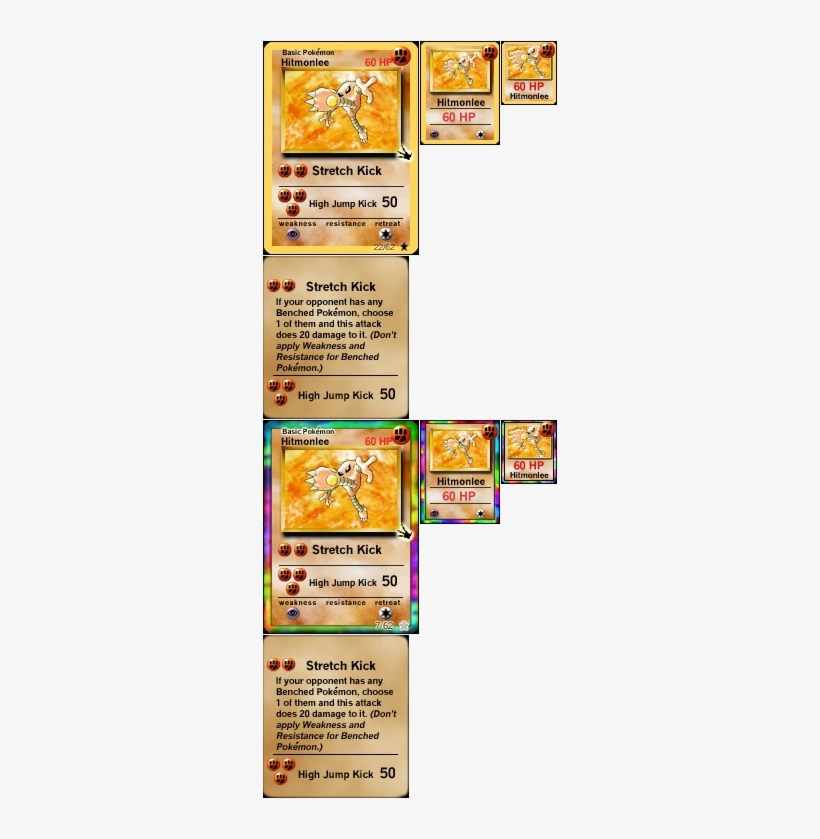 #106 Hitmonlee - Hitmonlee Pokemon Card Fossil Set 22/62 Rare PNG Image ...