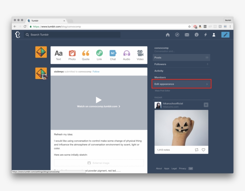 In Your Tumblr Dashboard, Navigate To Your Tumblr - Windows Font Tumblr ...