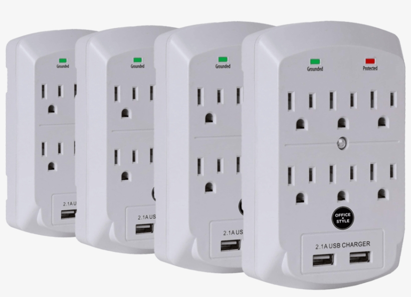 4 For Tuesday - Office + Style Wall Surge Protector - White PNG Image ...