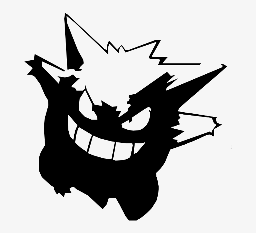 Curious Its A Stencil Zelda Stencil - Gengar Black And White PNG Image ...