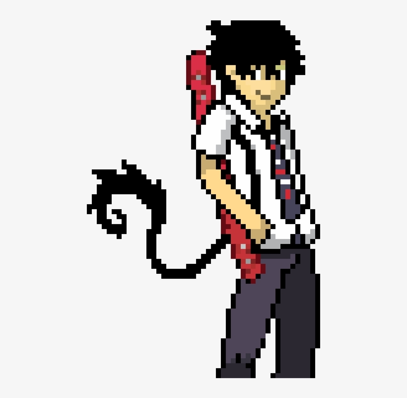 Download Rin - Blue Exorcist - Blue Exorcist Pixel Art | Transparent ...
