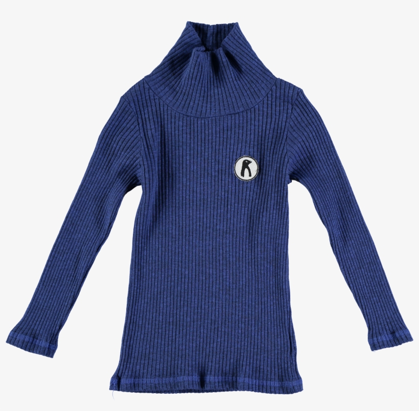 Picnik Blue Ribbed Turtleneck - Polyester PNG Image | Transparent PNG ...