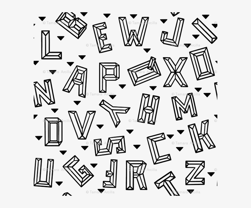 Jpg Royalty Free Stock Geometric Monochrome Letters - Geometric ...