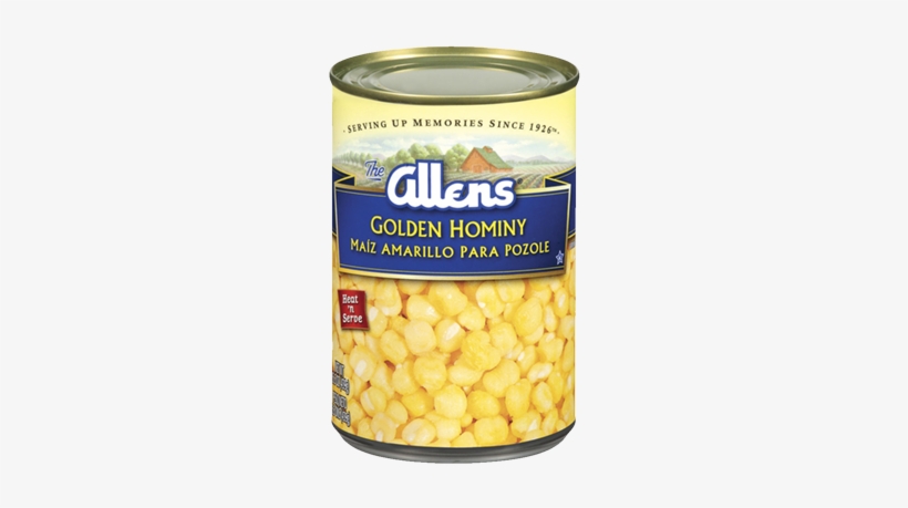 Golden Hominy - Allens Blackeyed Peas - 15.5 Oz Can PNG Image ...
