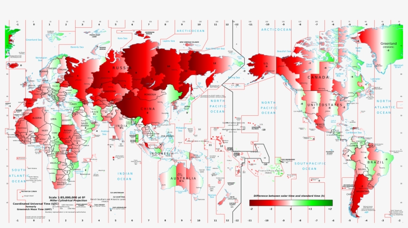 Solar Time Map - Solar Time Vs Standard Time PNG Image | Transparent ...