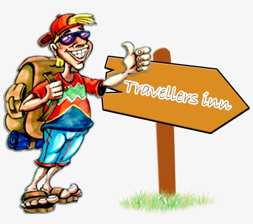 Follow Hotel Travellers Inn - Cartoon Transparent Traveller PNG Image ...