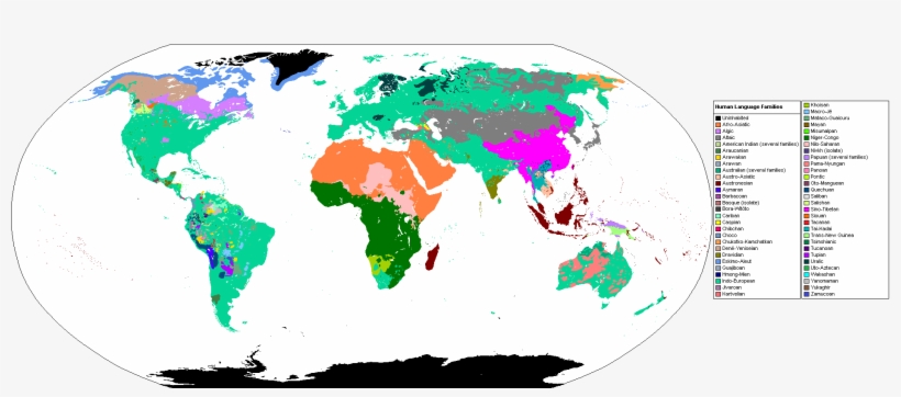 Primary Human Language Families Map - Human Language Around The World ...
