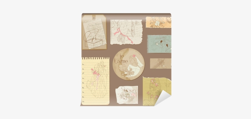 Old Paper Wedding Vintage Design Elements In Vector - Design PNG Image ...
