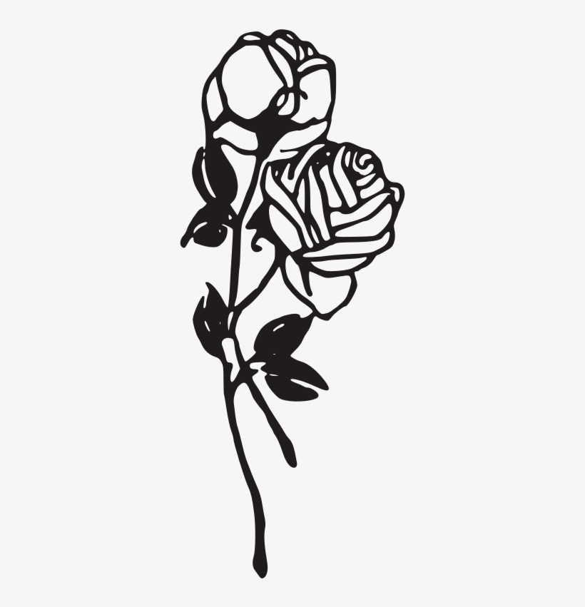 Clipart - Two Roses - Rose Clipart Png Black And White PNG Image ...