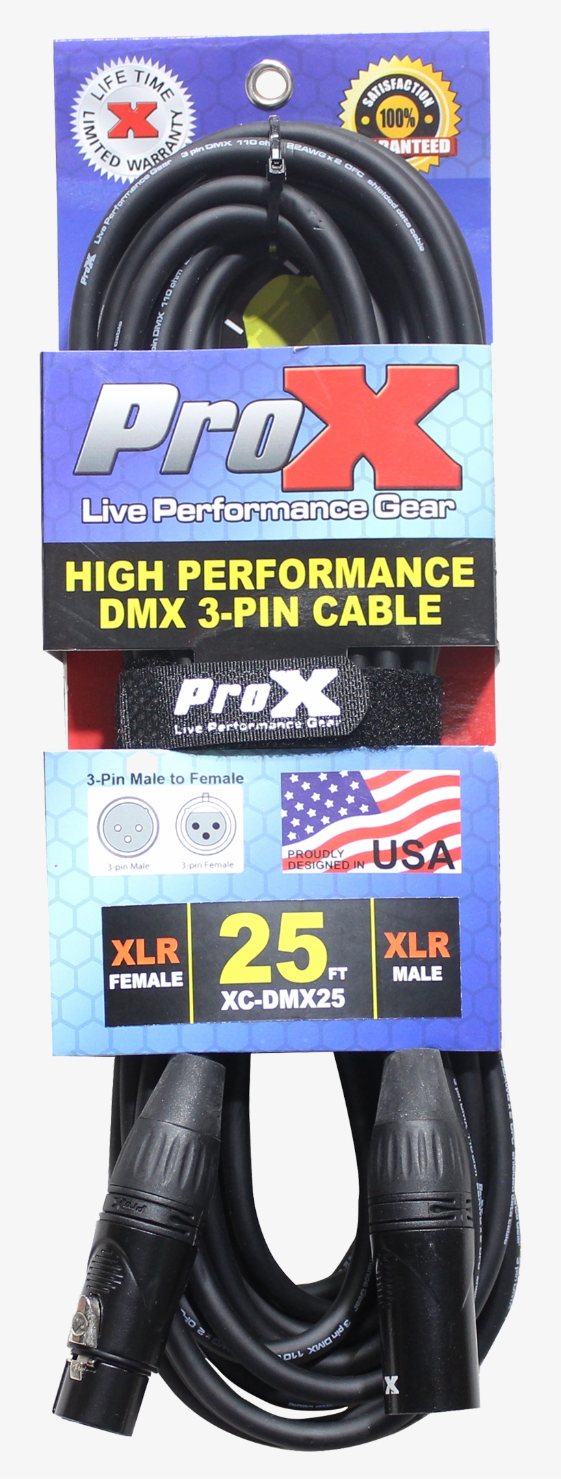Pro X Xc Dmx25 3pin Dmx High Performance Cable 25ft - Prox Xc-ss25 - Speakon To Speakon 12awg ...