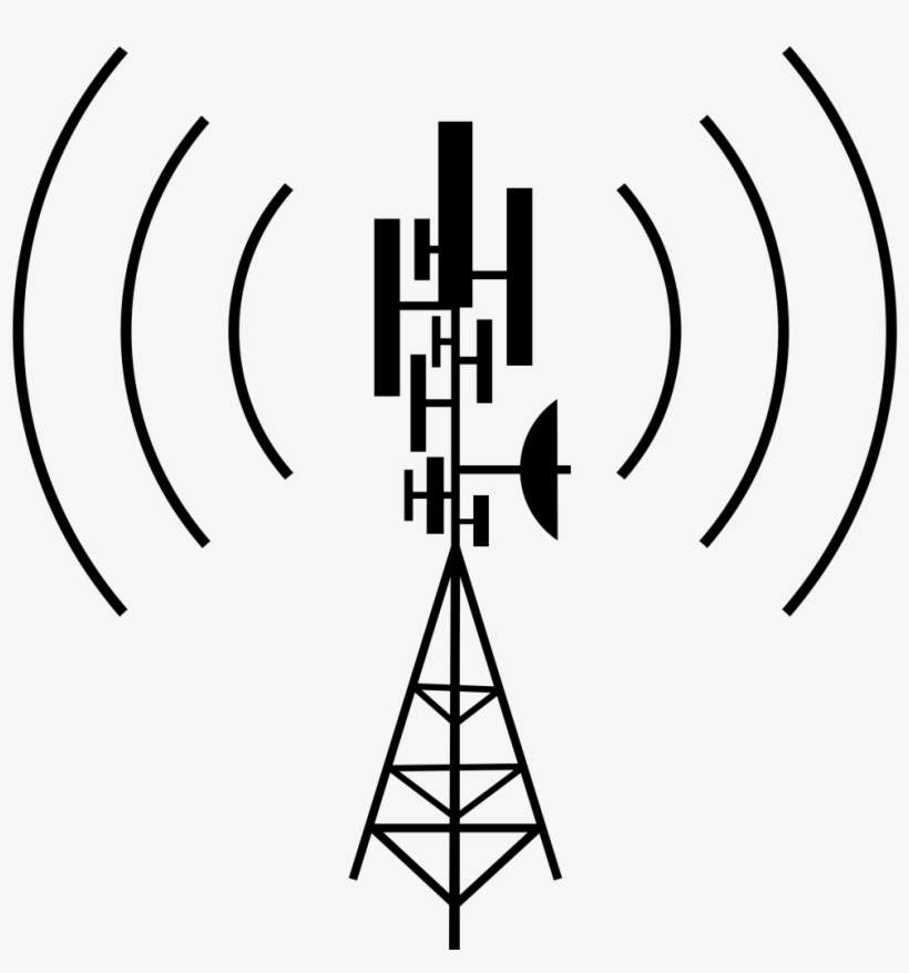 Cell Tower Black And White PNG Image | Transparent PNG Free Download on ...