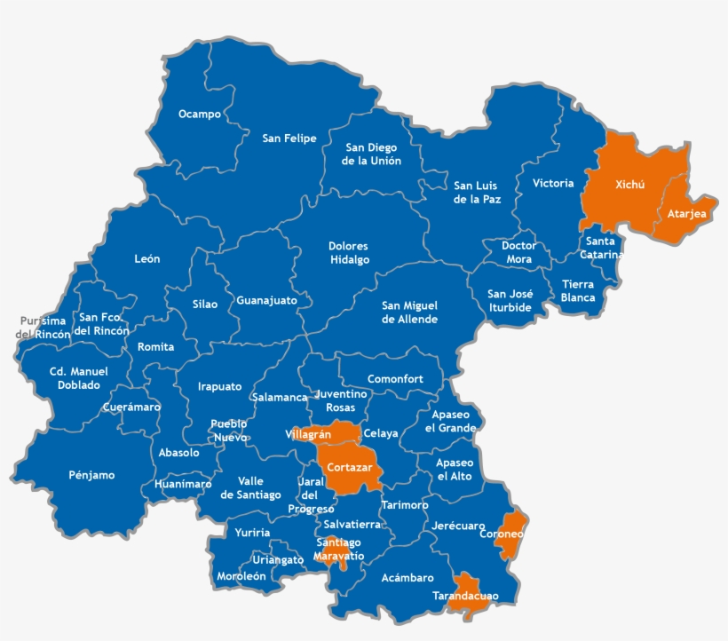 Mapa - Mapa Del Municipio De Tarimoro PNG Image | Transparent PNG Free ...