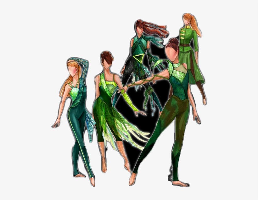 Color Guard Costumes - Color Guard Costumes Green PNG Image ...