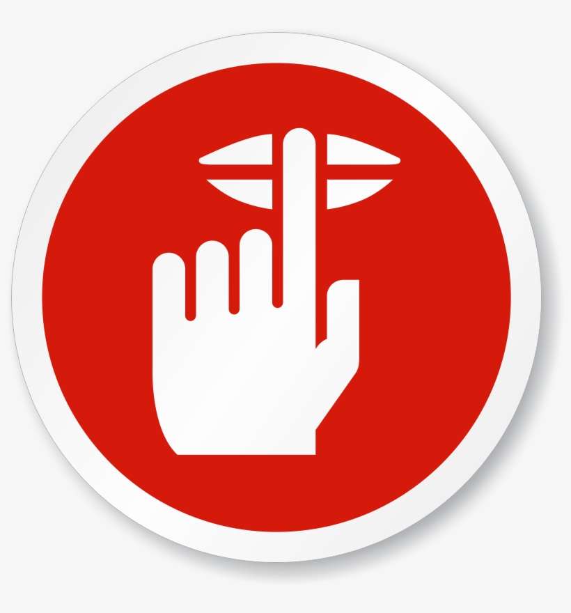 Quiet Please Finger On Lips Symbol Iso Sign - Quiet Please Sign PNG ...