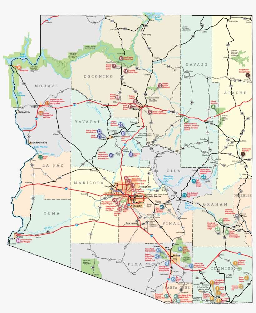 Download The High Resolution Map - Arizona Map Hi Res PNG Image ...