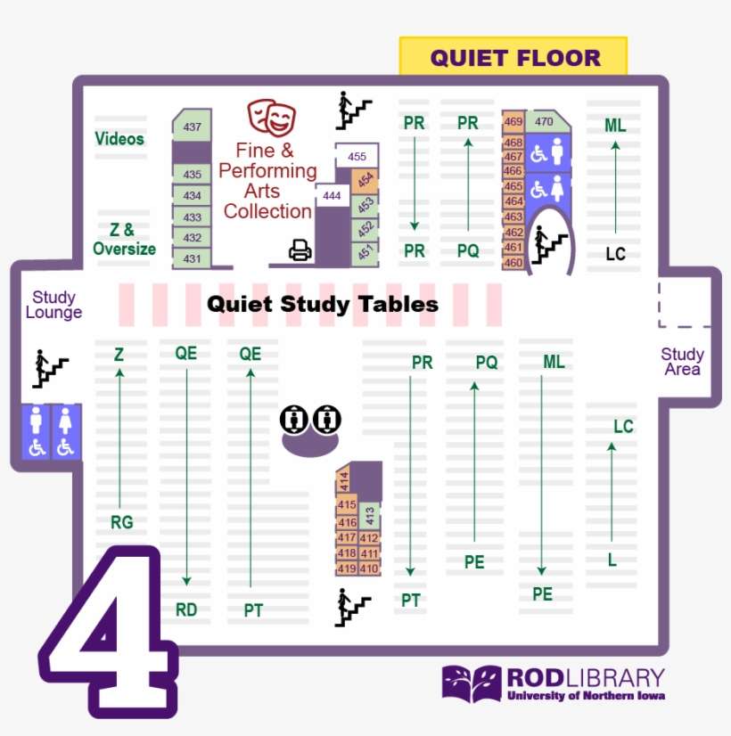 Fourth Floor - Quiet Floor - Rod Library PNG Image | Transparent PNG ...