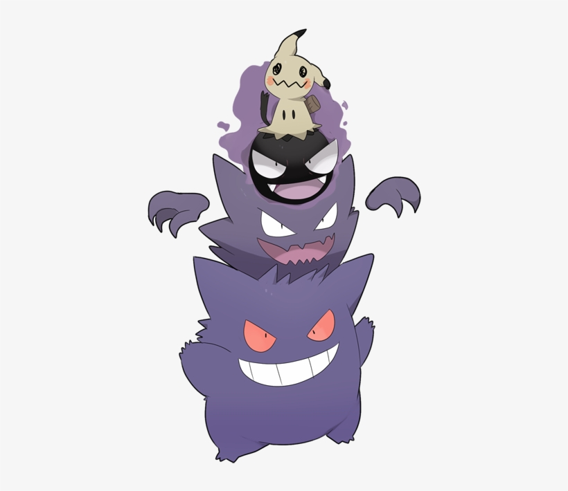 Happy Halloween - Cute Gengar Haunter Mimikyu PNG Image | Transparent ...