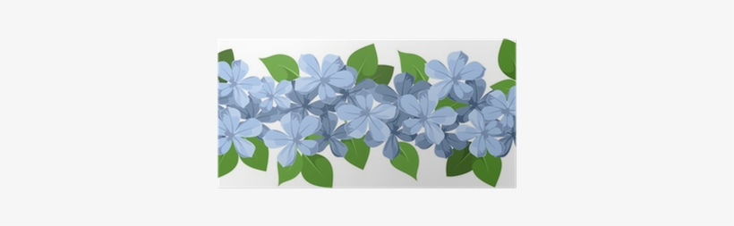 Download Horizontal Seamless Background With Blue Flowers - Blue ...