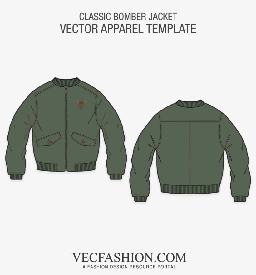 Download Classic Bomber Jacket Vector Template - Bomber Jacket Template ...