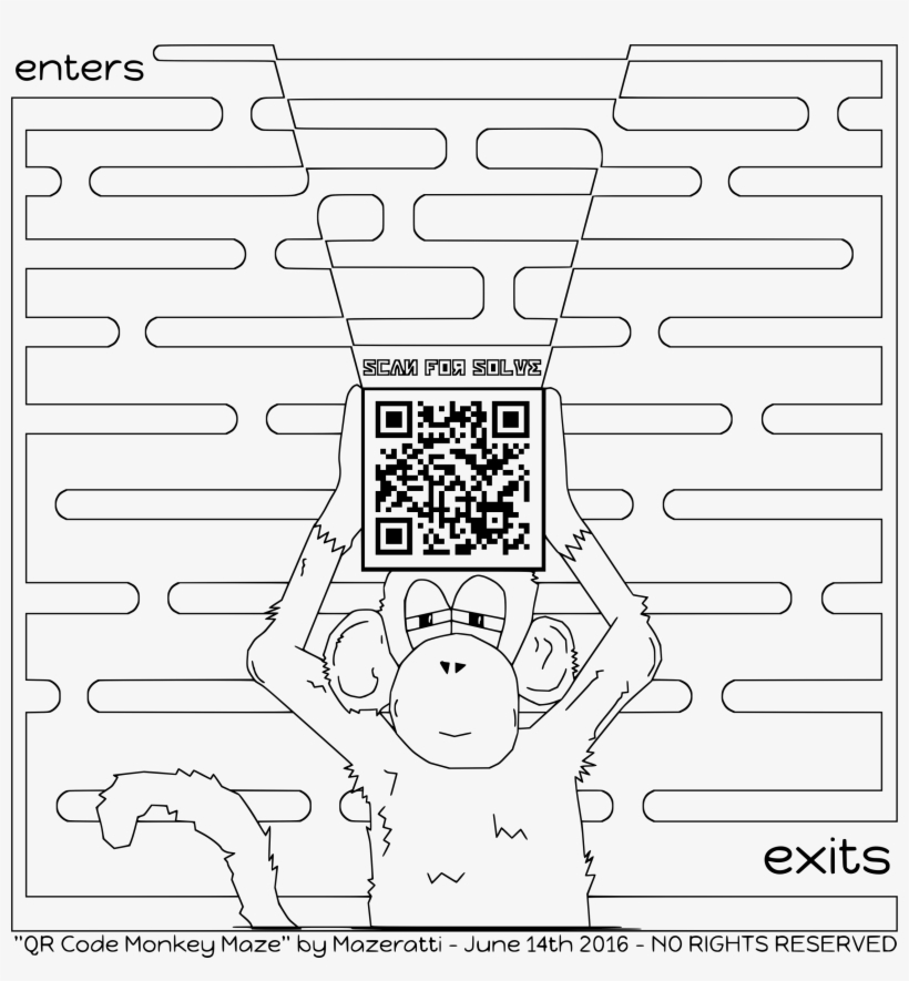 This Free Icons Png Design Of Qr Code Monkey Maze Coloring PNG Image ...