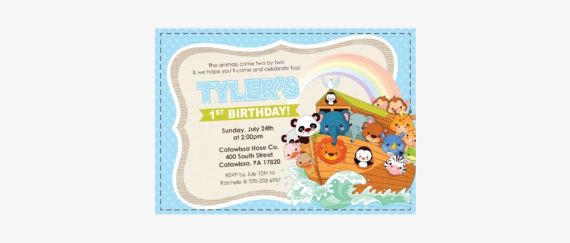 Noah's Ark Birthday Invitations - Arca De Noé Vetor PNG Image ...