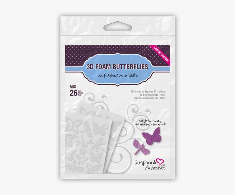3d Foam Butterflies Adhesive Shapes - 3l Scrapbook Adhesives 3d Foam ...