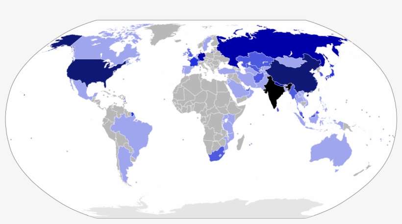 Map Of International Trips Made By Narendra Modi As - World Map PNG ...