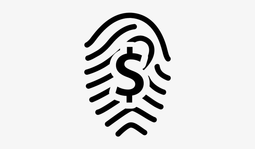 Fingerprint With Dollar Sign Vector - Secure Identity Icon PNG Image ...