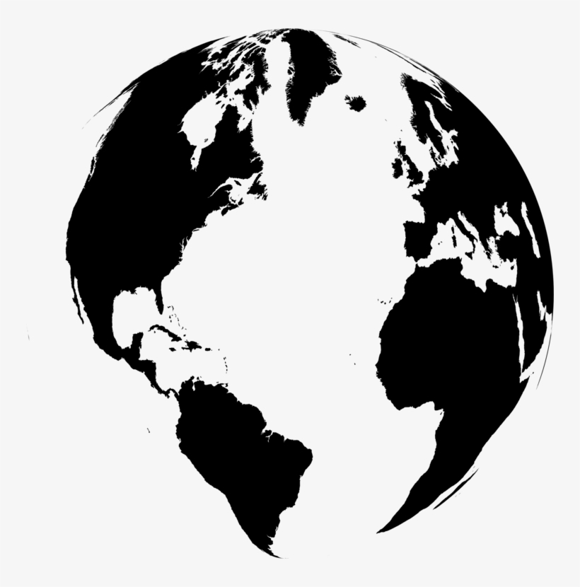 Download Globe World Map Earth - Earth Globe Black And White ...