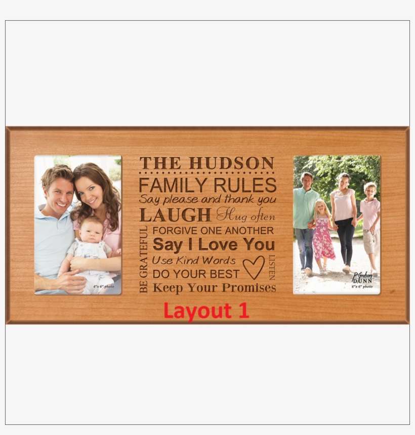 Family Rules Personalized Dual Picture Frame PNG Image | Transparent ...