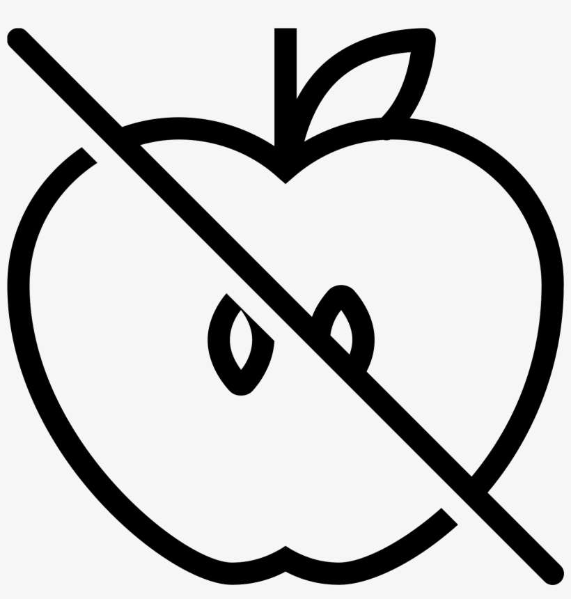 No Apple Icon - Line Art PNG Image | Transparent PNG Free Download on ...