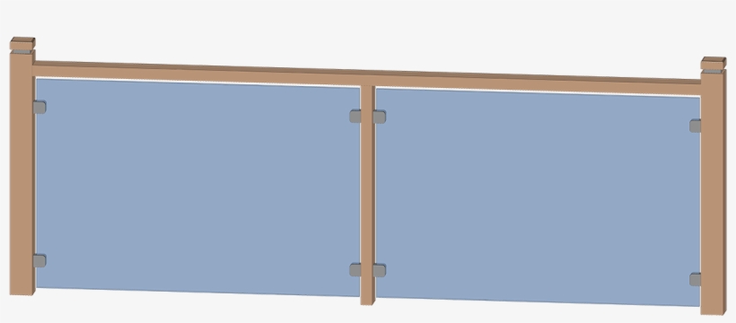 Wood Posts With Glass Clips - Glass Clamp To Wood Post PNG Image ...