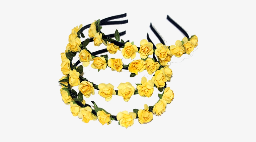 Paper Flower Alice Band Golden Yellow - Yellow PNG Image | Transparent ...
