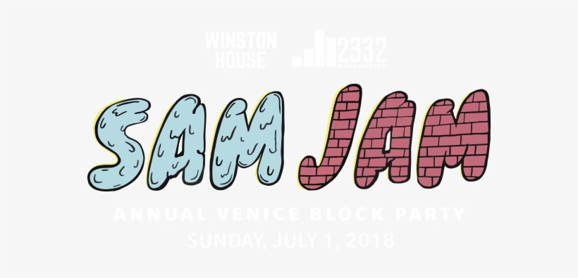 Samjam 2018 Header White Web - Sam Jam Annual Block Party 2018 PNG ...